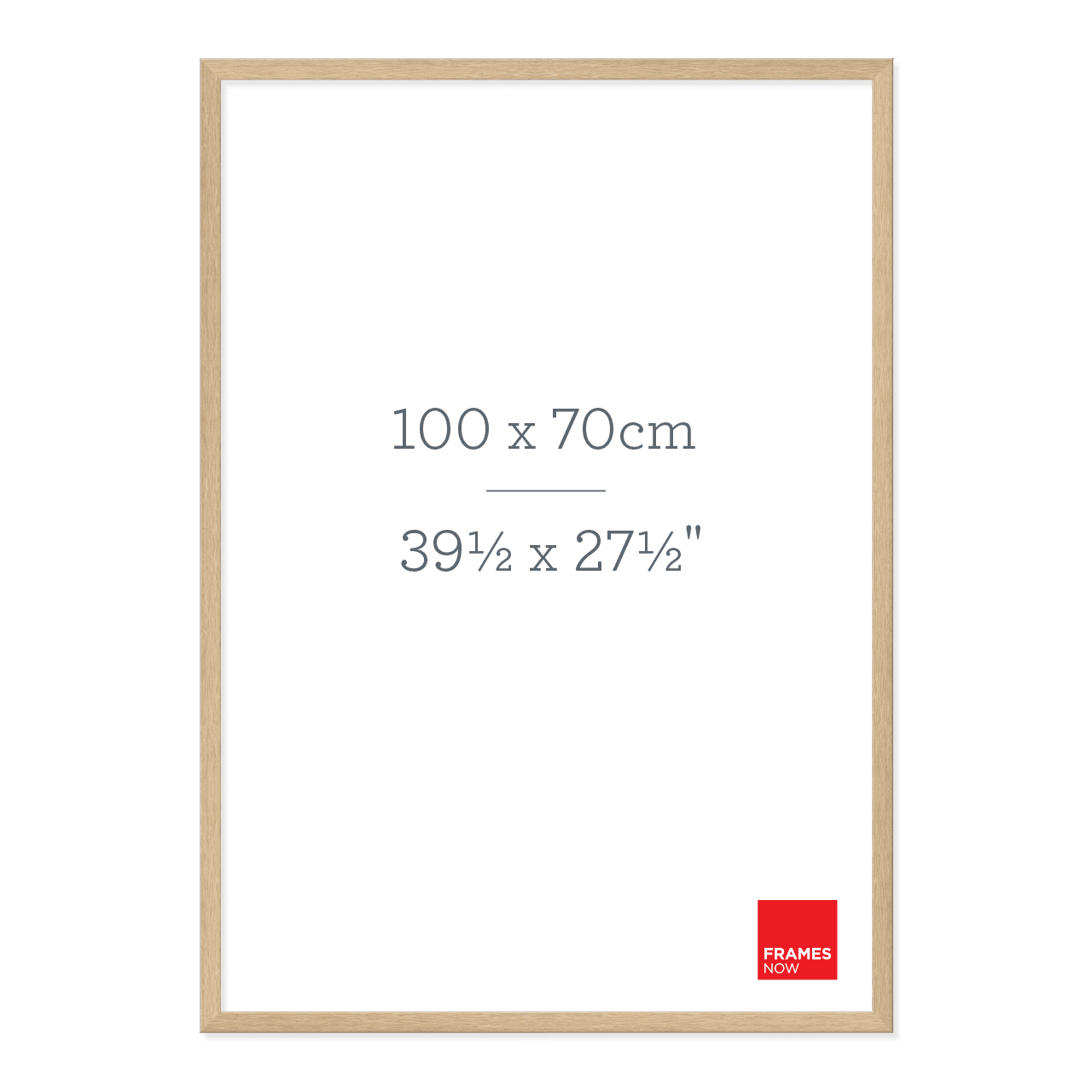 100x70cm Natural Oak Picture Frame | Large Timber Poster Frame