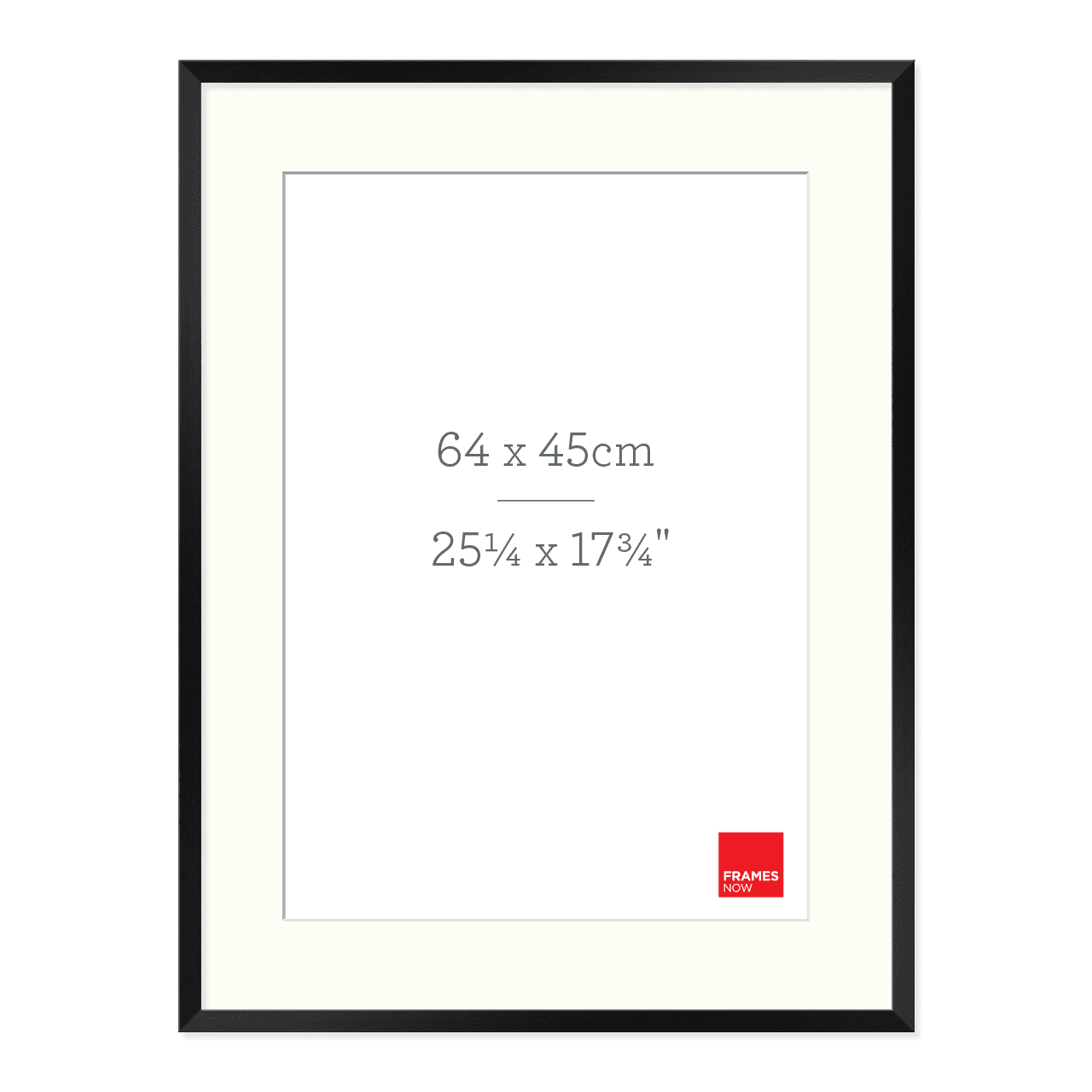 Premium Matte Black Box Picture Frame with Matboard for 64 x 45cm Artw