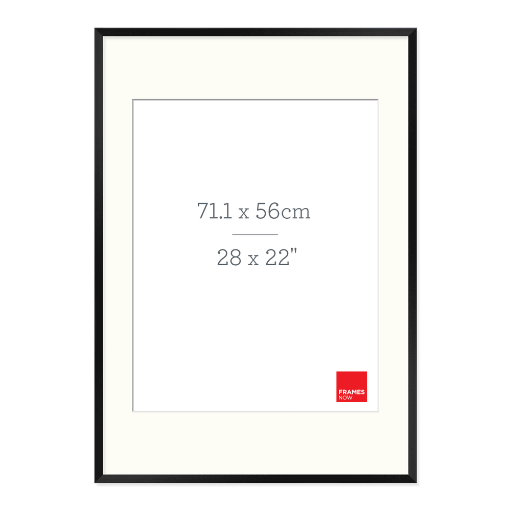 Premium Matte Black Box Picture Frame with Matboard for 71.1 x 56cm Ar
