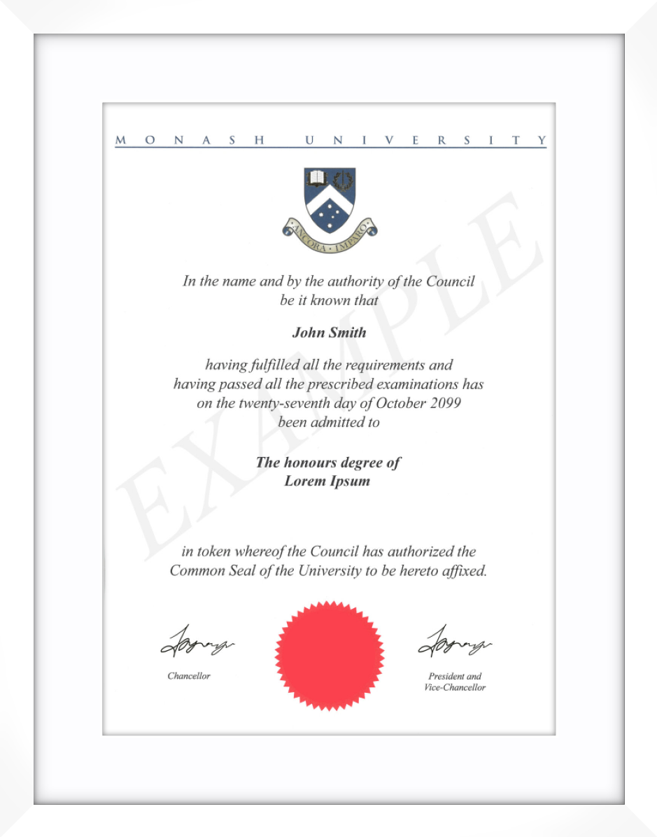 Monash University Certificate Frame – Frames Now