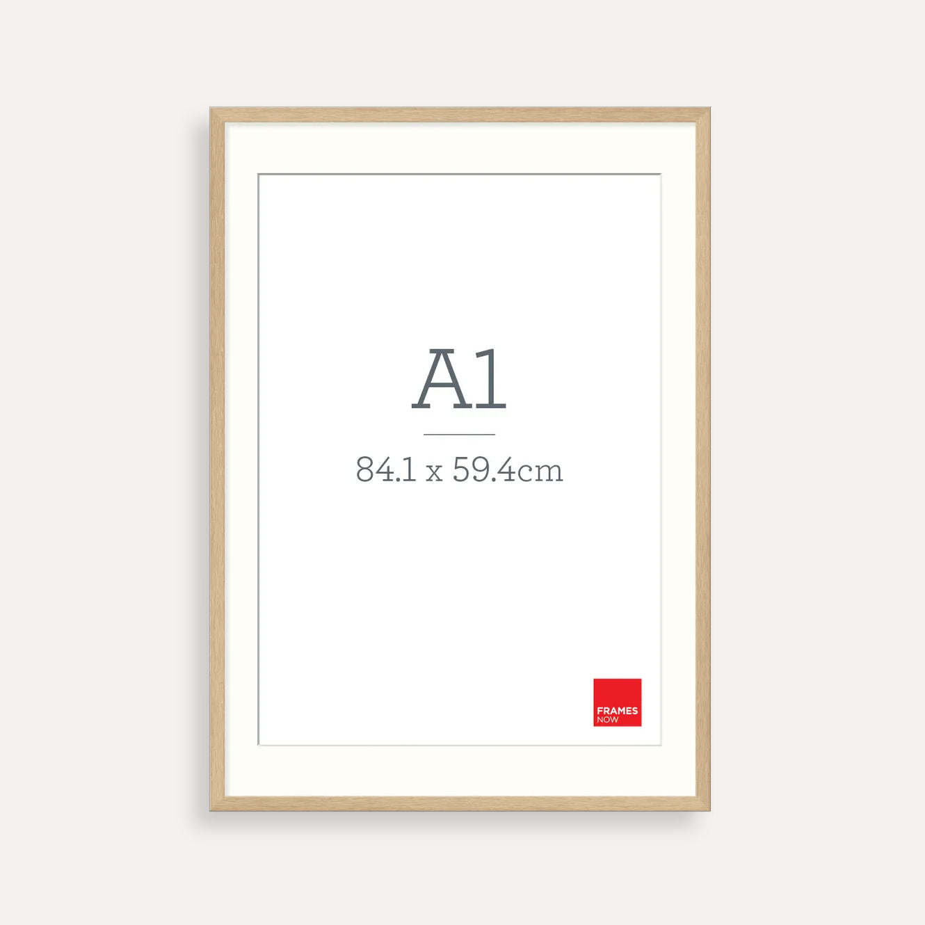 Natural Oak A1 Frame with Matboard | Premium Oak Picture Frame – Frames Now