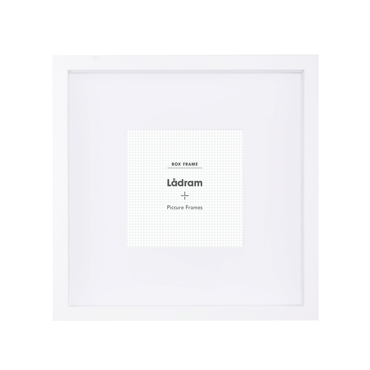 Matte White Shadow Box Square Picture Frame With Matboard for 30.5 x 3